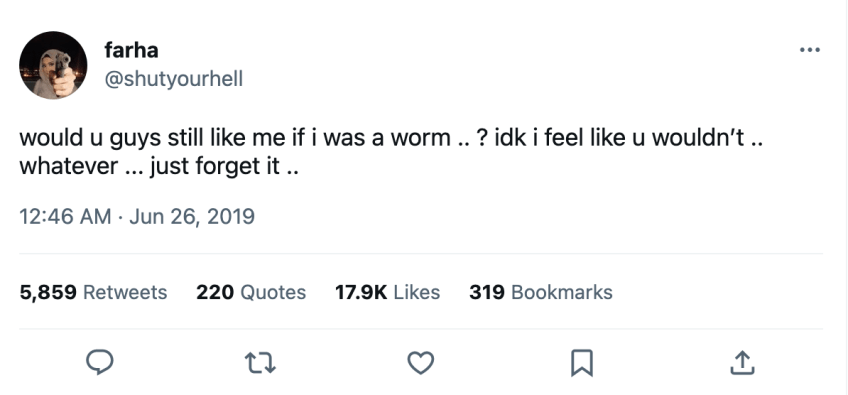 The 'Would You Still Love Me If I Was a Worm' Meme, Explained