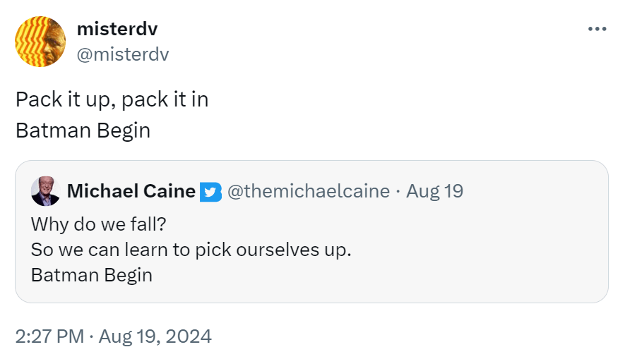 Batman Begin Meme: Michael Caine's Typo Delights Fans
