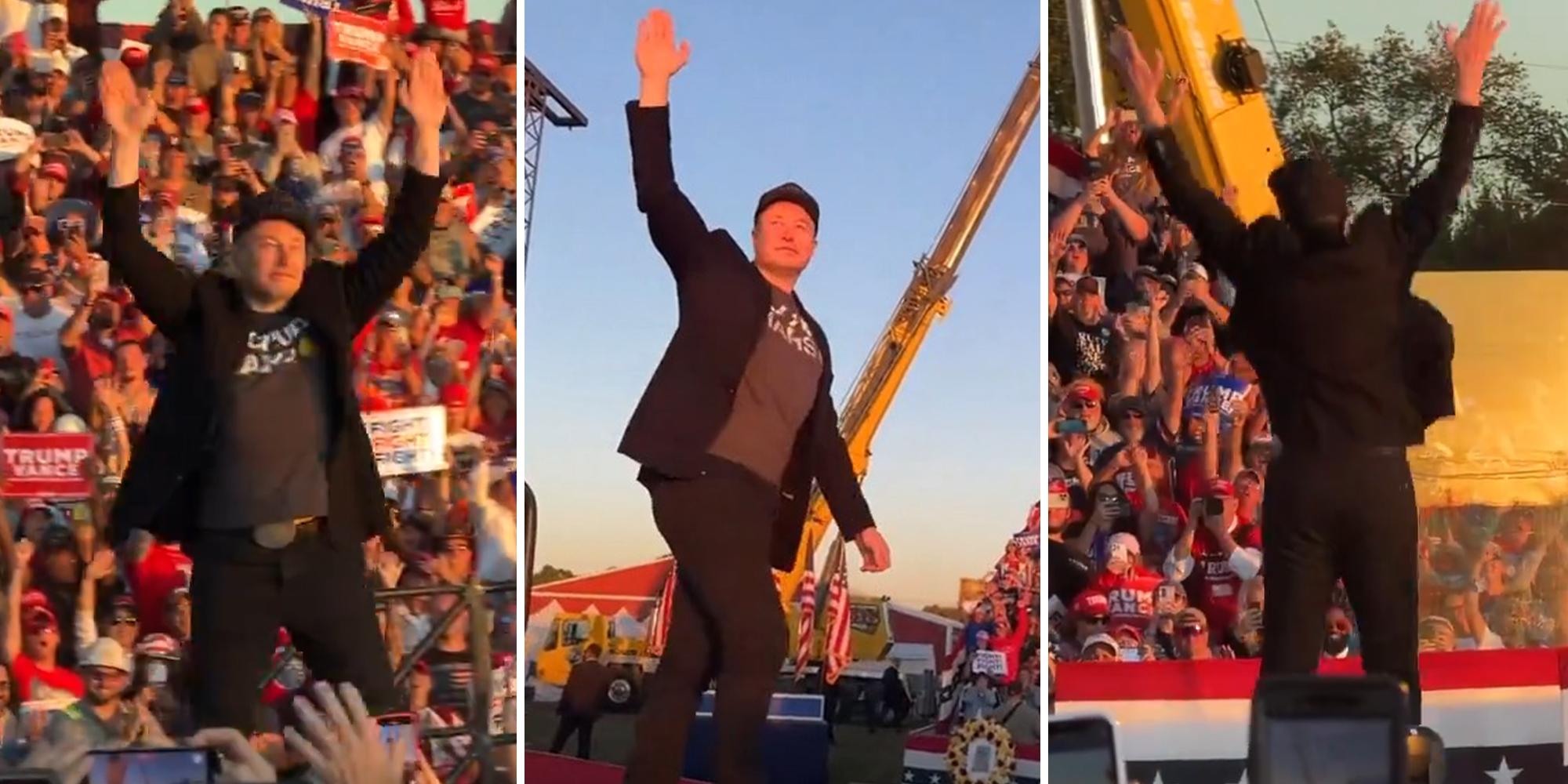 Elon Musk Jumping Memes Abound After 'Cringe' Rally Appearance