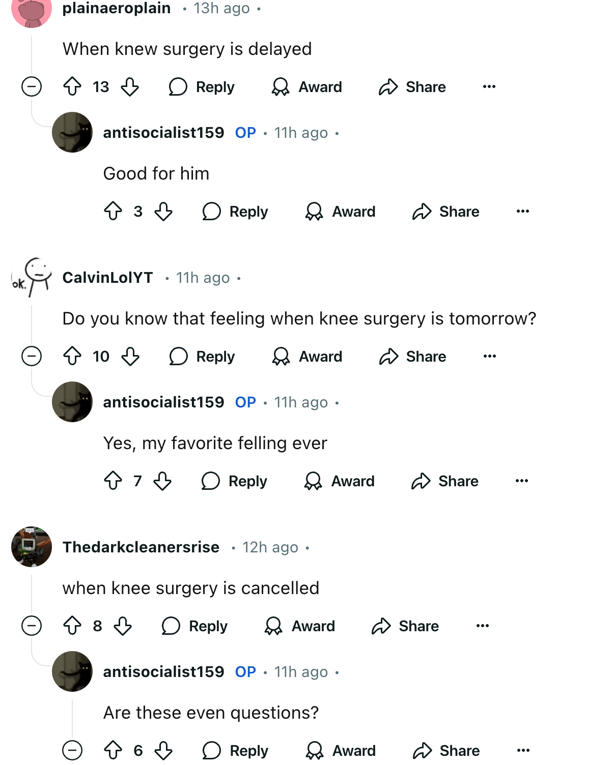 Explaining 'That Feeling When Knee Surgery Is Tomorrow' Meme