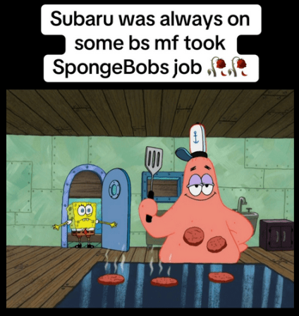 'I call patrick subaru' meme is the latest SpongeBob brainrot trend