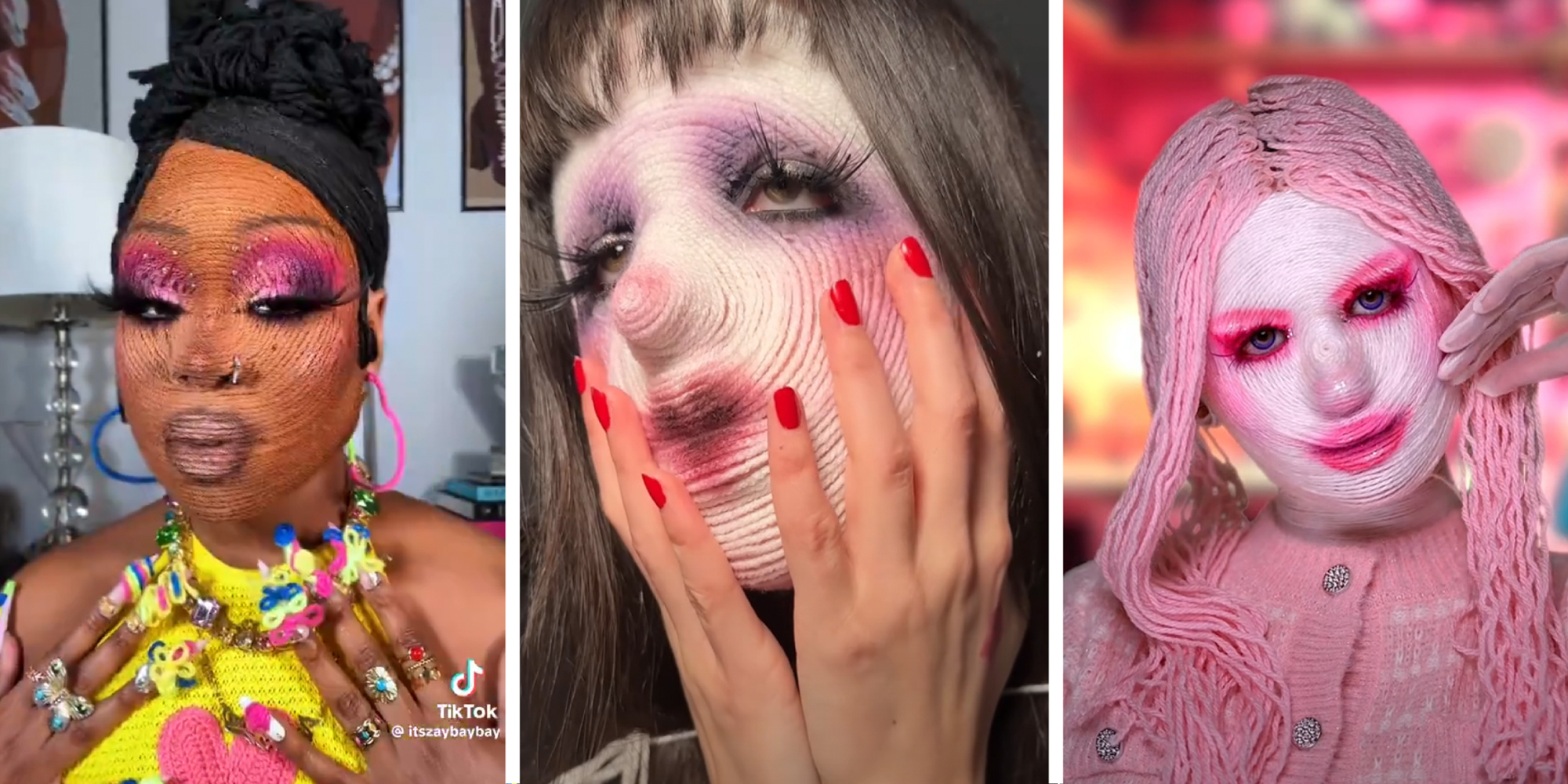 The Yarn Makeup Trend Is Creeping TikTok Out... In A Fun Way