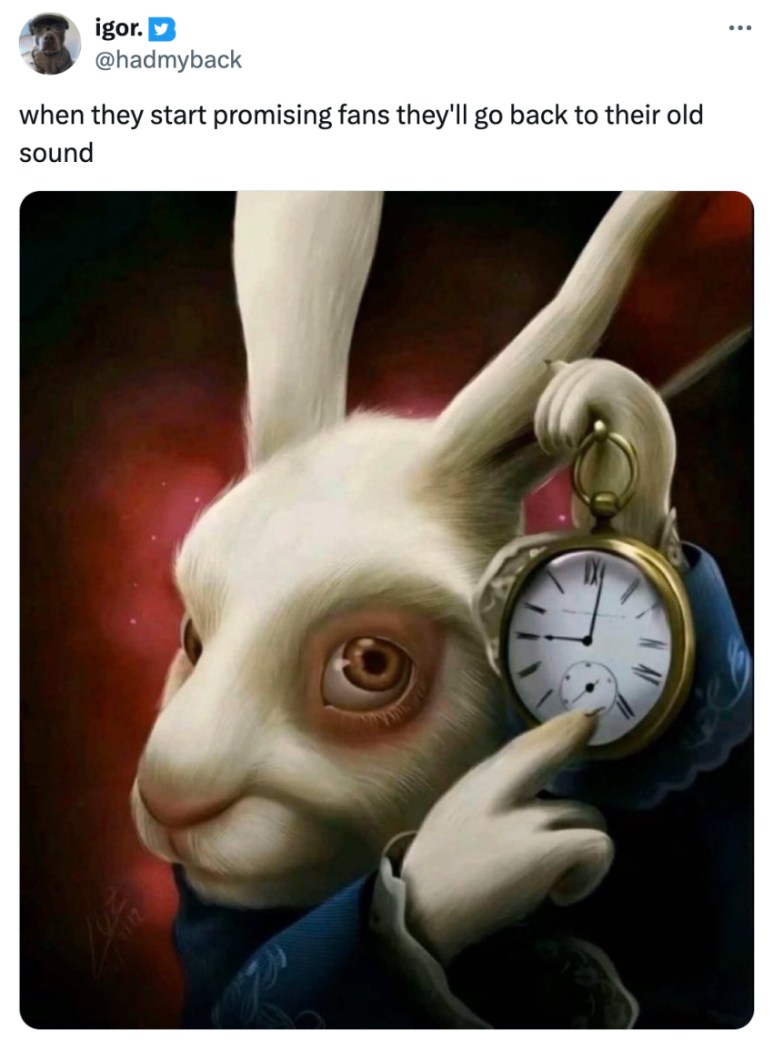 The “white rabbit pointing at a clock” meme explained: origins, meaning ...