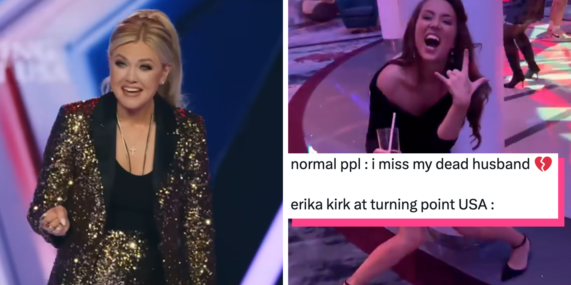 Erika Kirk memes take over after theatrical Turning Point USA appearances