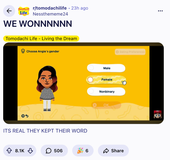 Nintendo Miis are now allowed to be gay and nonbinary in latest ...