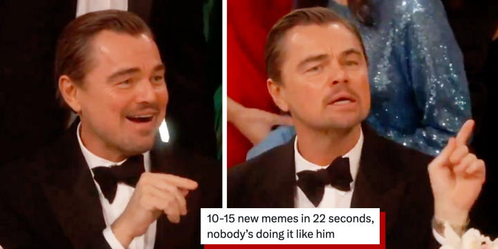 Leonardo DiCaprio making faces at Golden Globes becomes meme