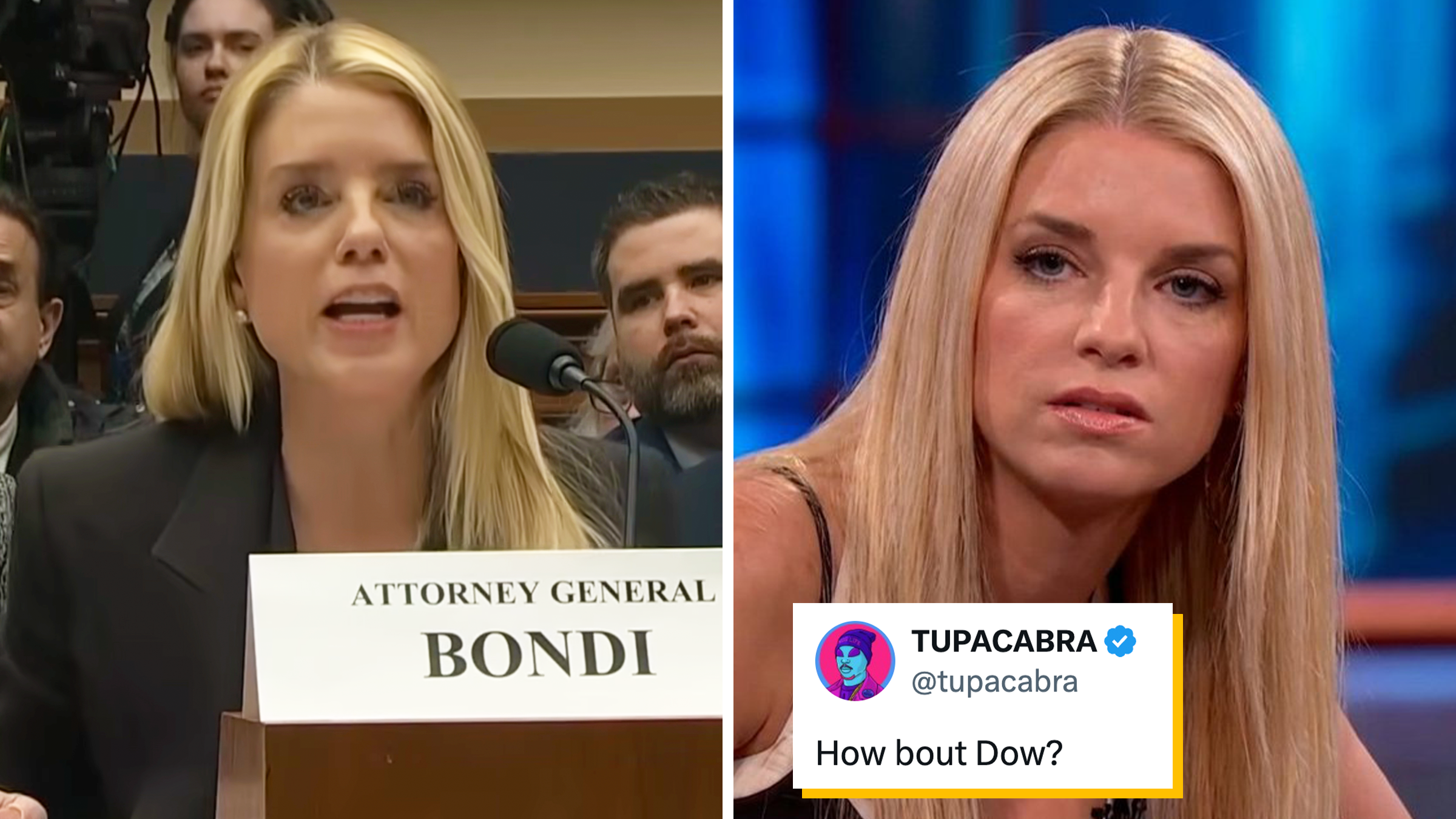 Pam Bondi's "Dow over 50,000" Deflection Floods The Meme Market